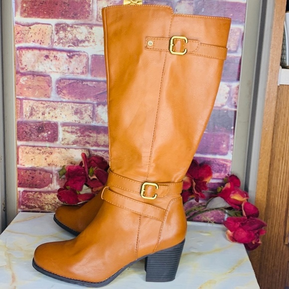 Naturalizer | Shoes | Vintage Naturalizer Cognac Faux Leather Tall High ...